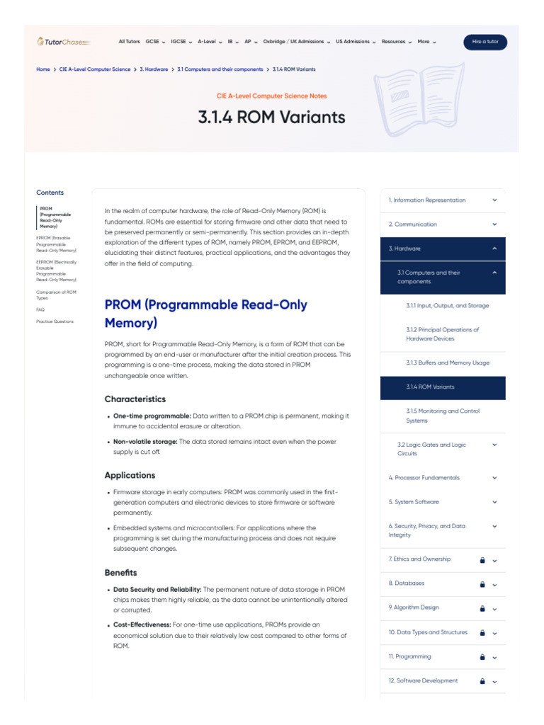 Understanding ROM Types in Computing | PDF | Read Only Memory ...