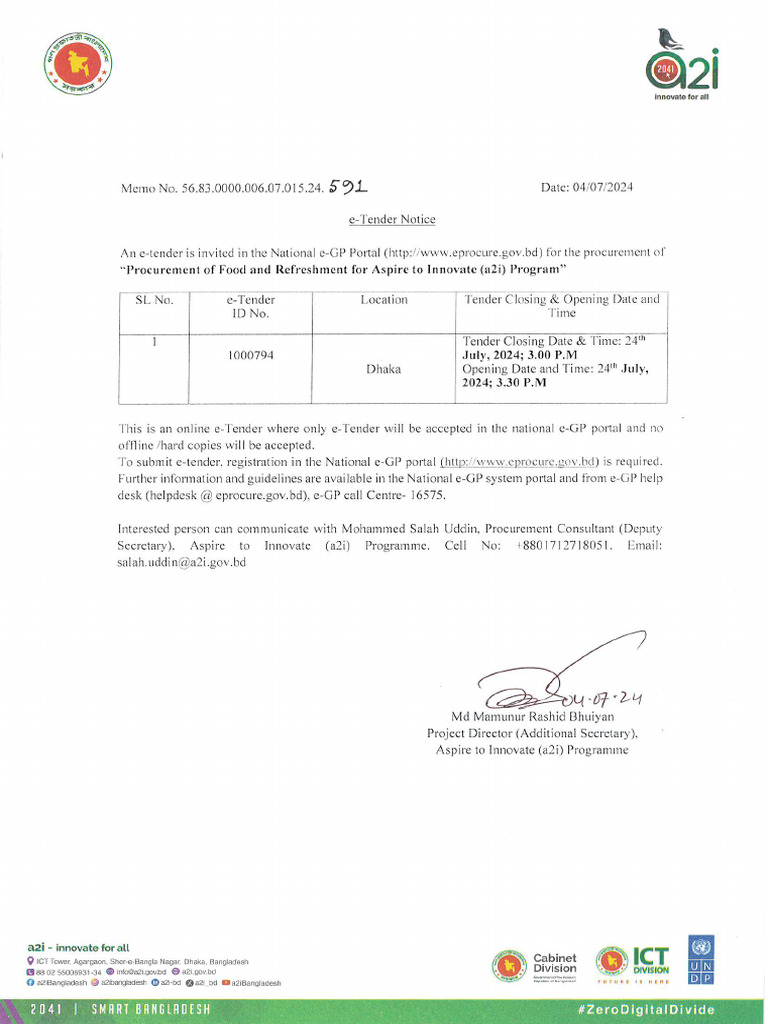E- Tender Notice (1) | PDF