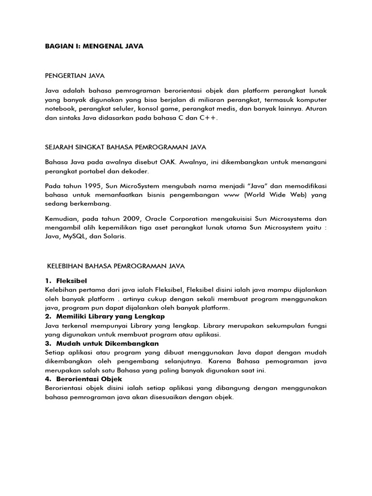 Tutorial pemrograman Java menggunakan Netbeans | PDF