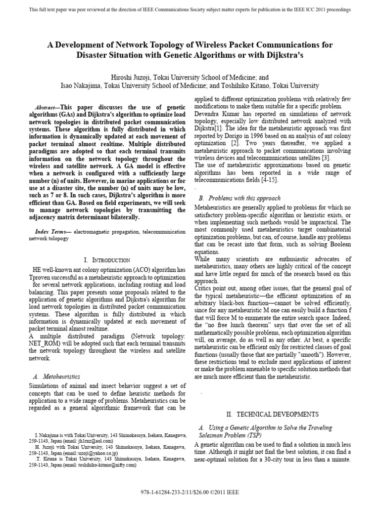 A Development of Network Topology of Wireless Packet Communications For ...
