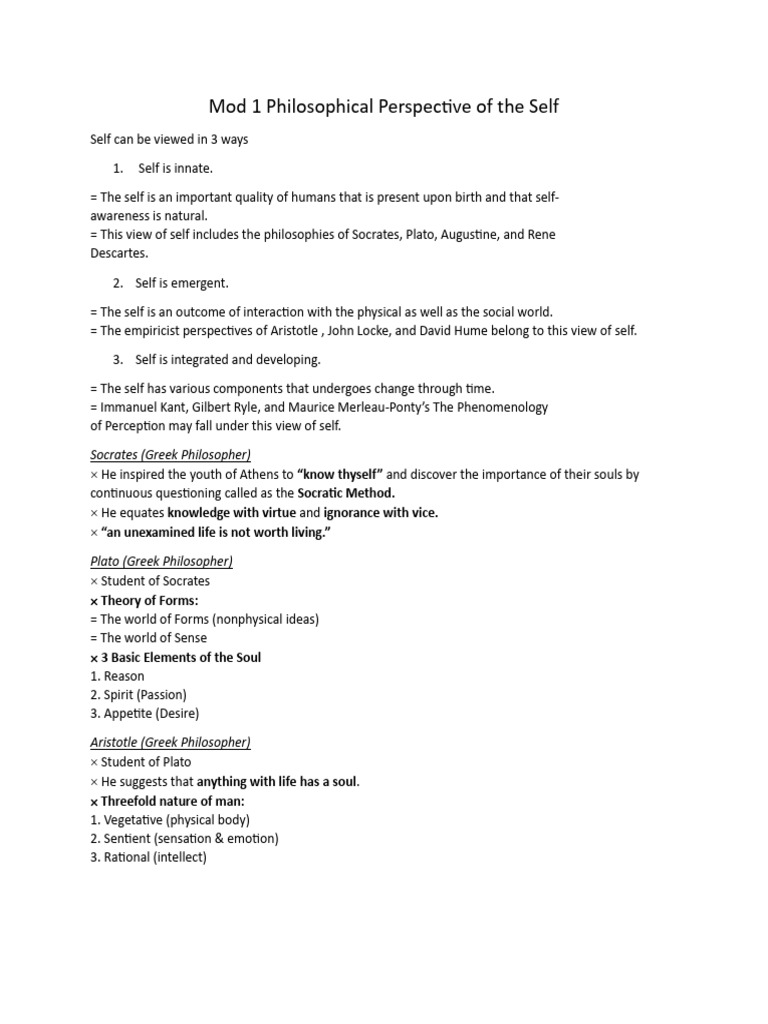 mod_1_to_4_UTS | PDF | Philosophy Of Self | Experience