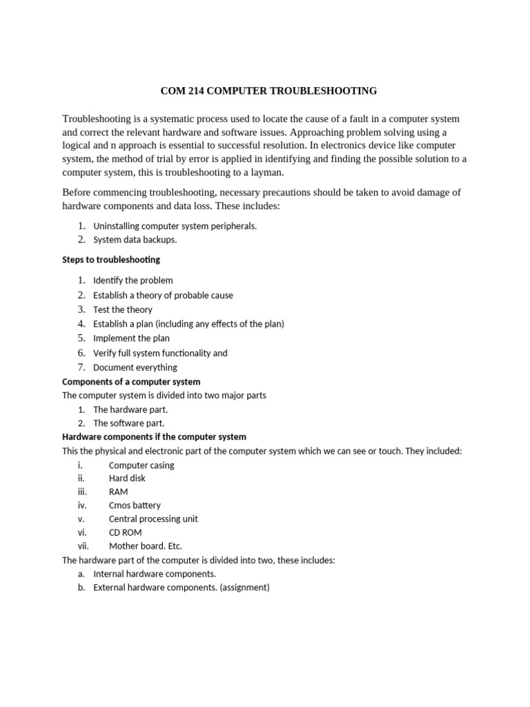 COM 214 Note | PDF | Computer Monitor | Input/Output