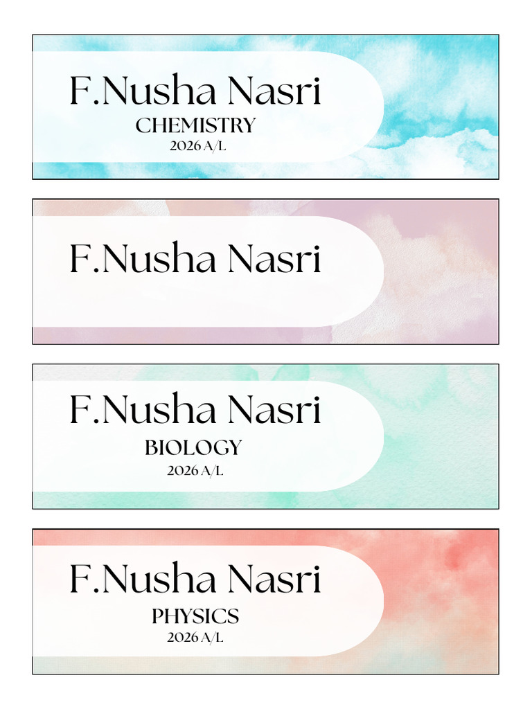 Purple and Pink Watercolor Name Folder Label | PDF