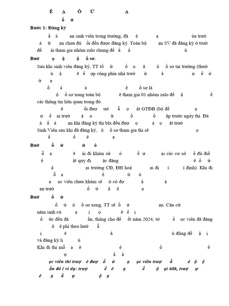 Quy Trình T CH C Thi GPLX 2024 | PDF
