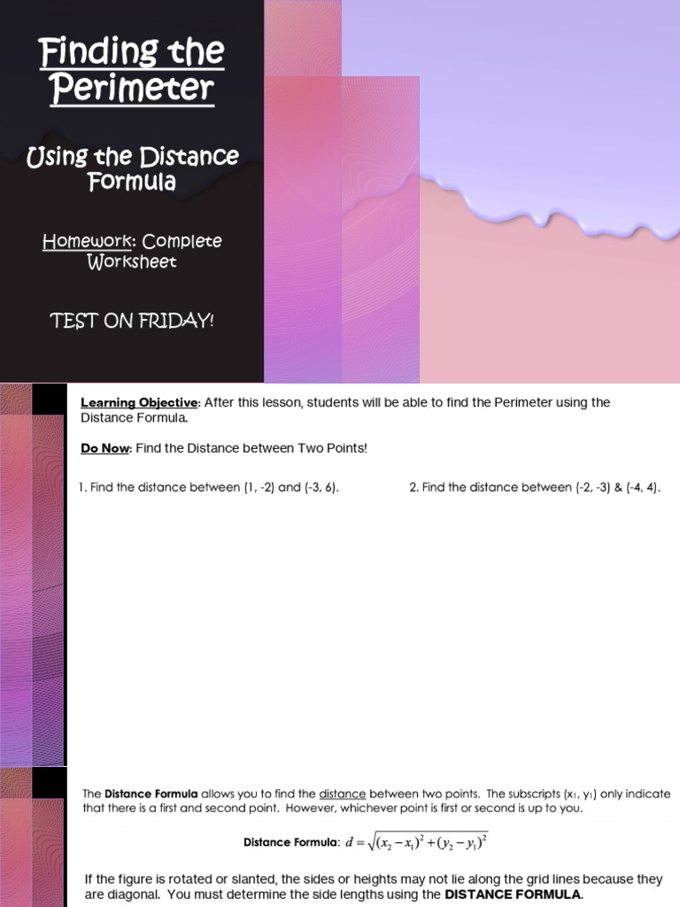 1.11 - Perimeter Using Distance Formula | PDF
