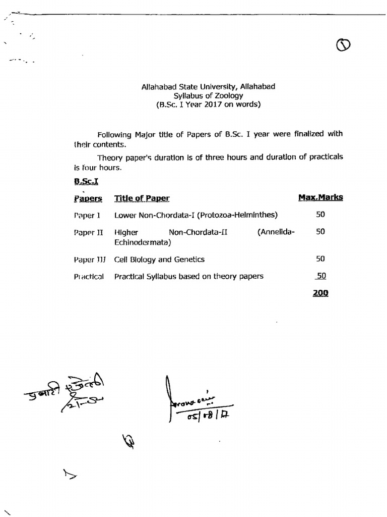 B.sc. (Zoology Syllabus) REVISED | PDF