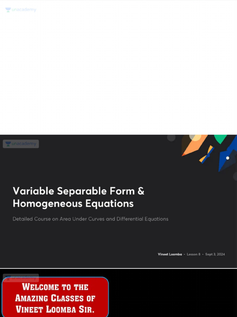 Variable Separable Form Homogeneous Equations With Anno Pdf