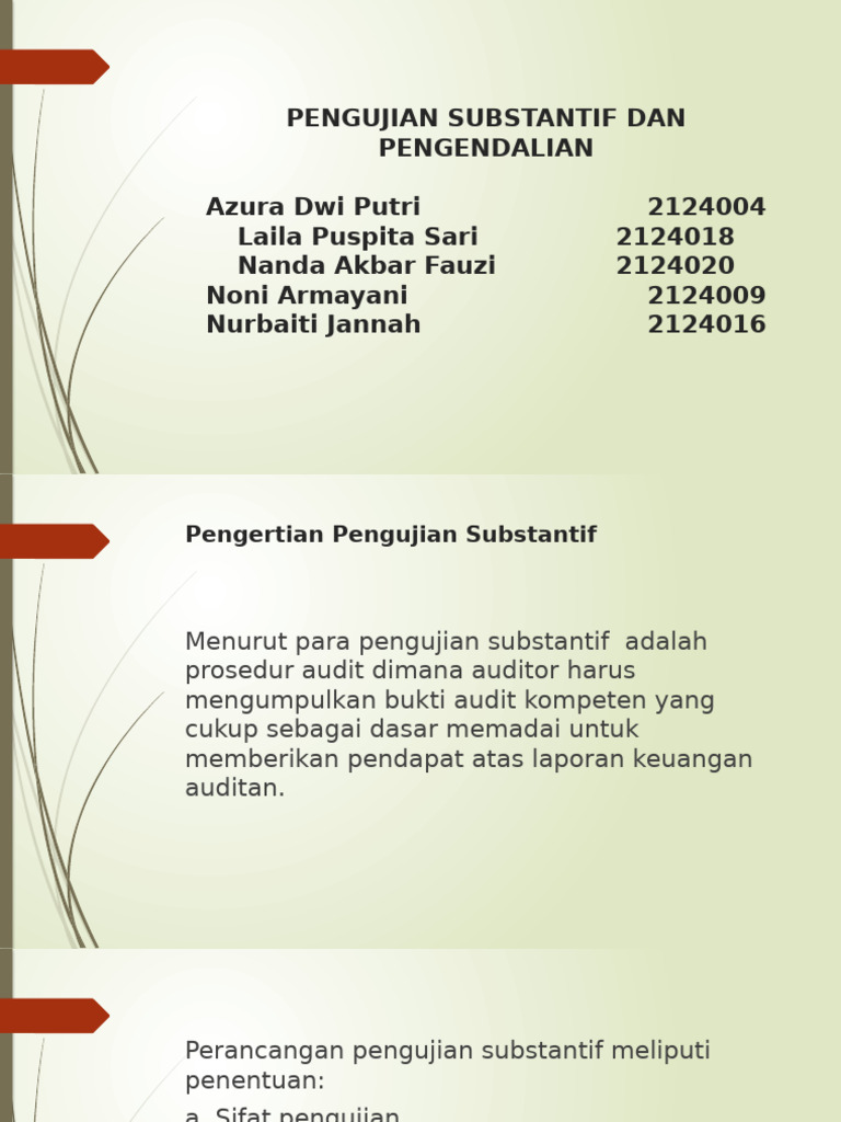 Kel 3 Pengujian Substantif Dan Pengendalian | PDF
