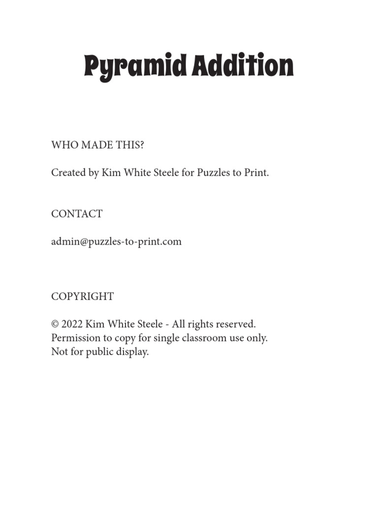 Pyramid Addition | PDF | Law