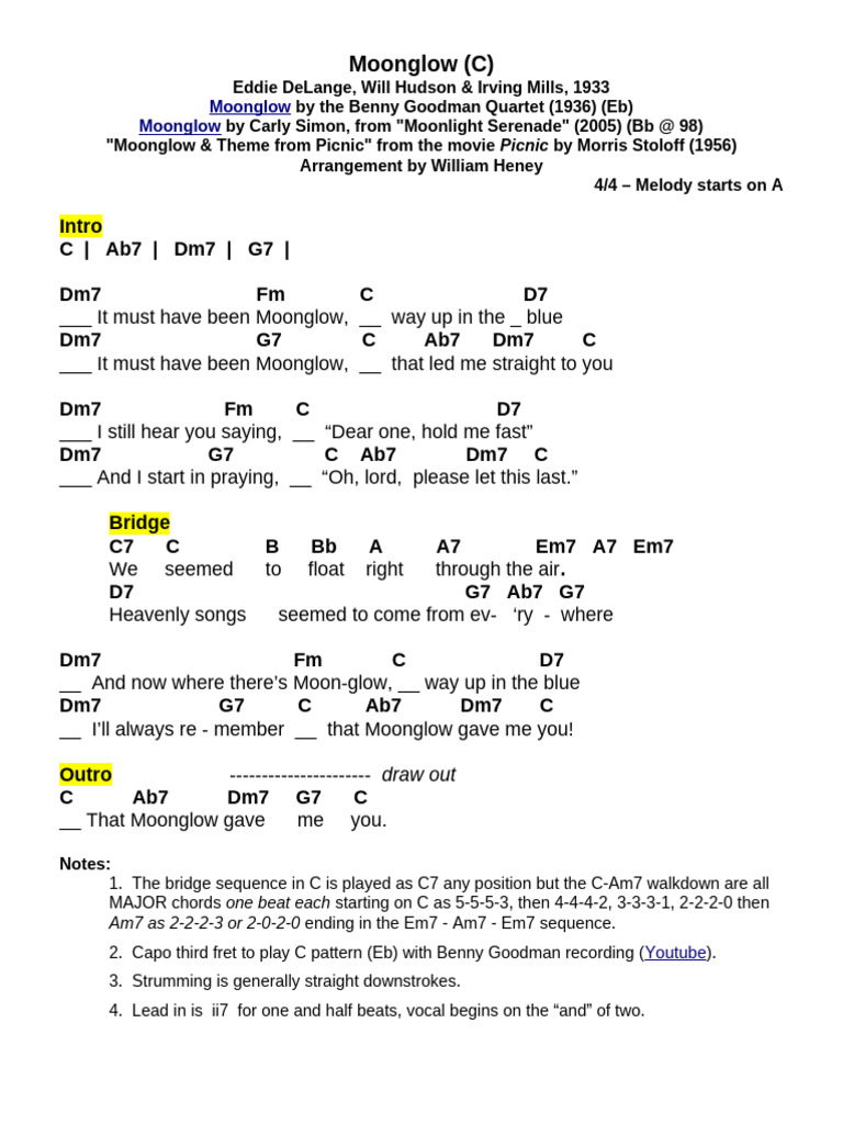 Moonglow (C G)_WH_2023-02-05 | PDF | Jazz | Musical Forms