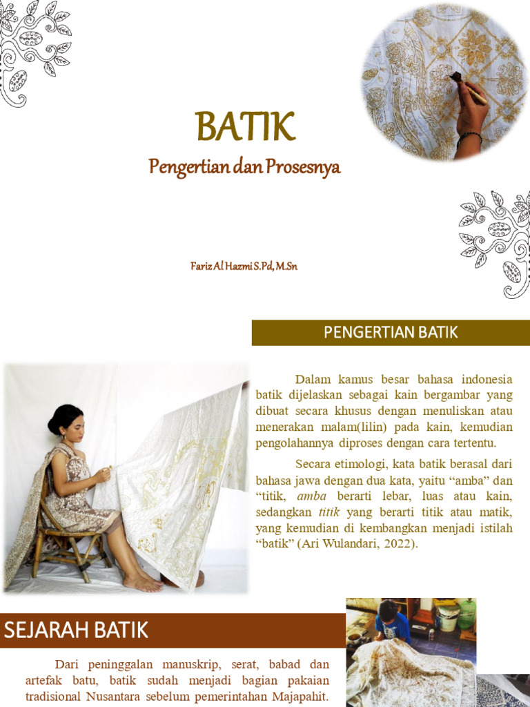 Materi Proses Membatik | PDF | Griya & Taman