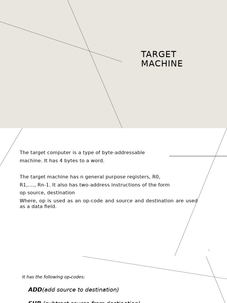 Target Machine in Compiler Design | PDF
