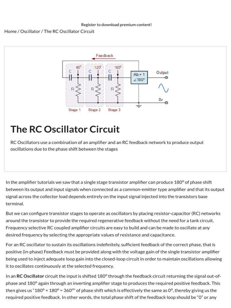 RC Oscillator 1 | PDF | Technology & Engineering