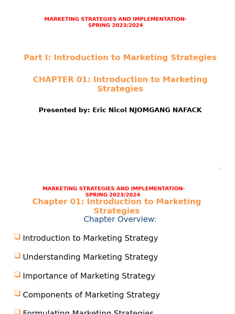 Introduction To Marketing Strategies-Chap 01 | PDF | Marketing ...
