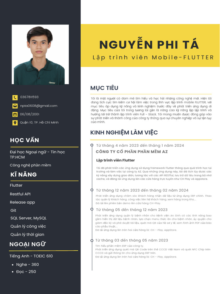 Nguyễn Phi Tá - Flutter | PDF