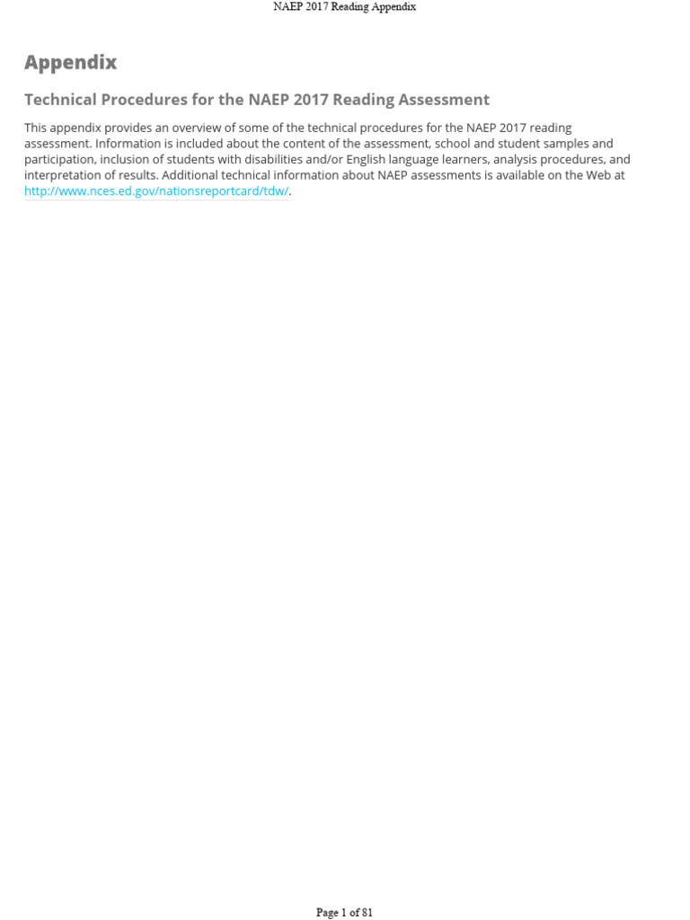 srg_RED2017_appendix (1) | PDF | National Assessment Of Educational Progress | Cognition