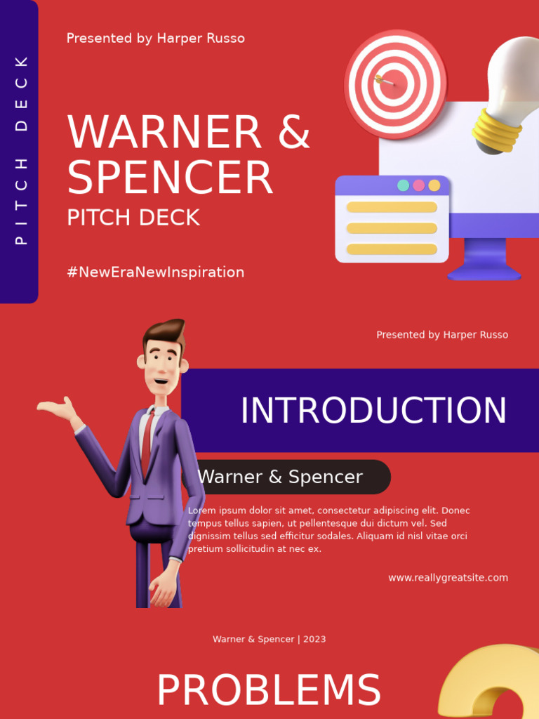 Orange 3D and Modern Pitch Deck Presentation | PDF