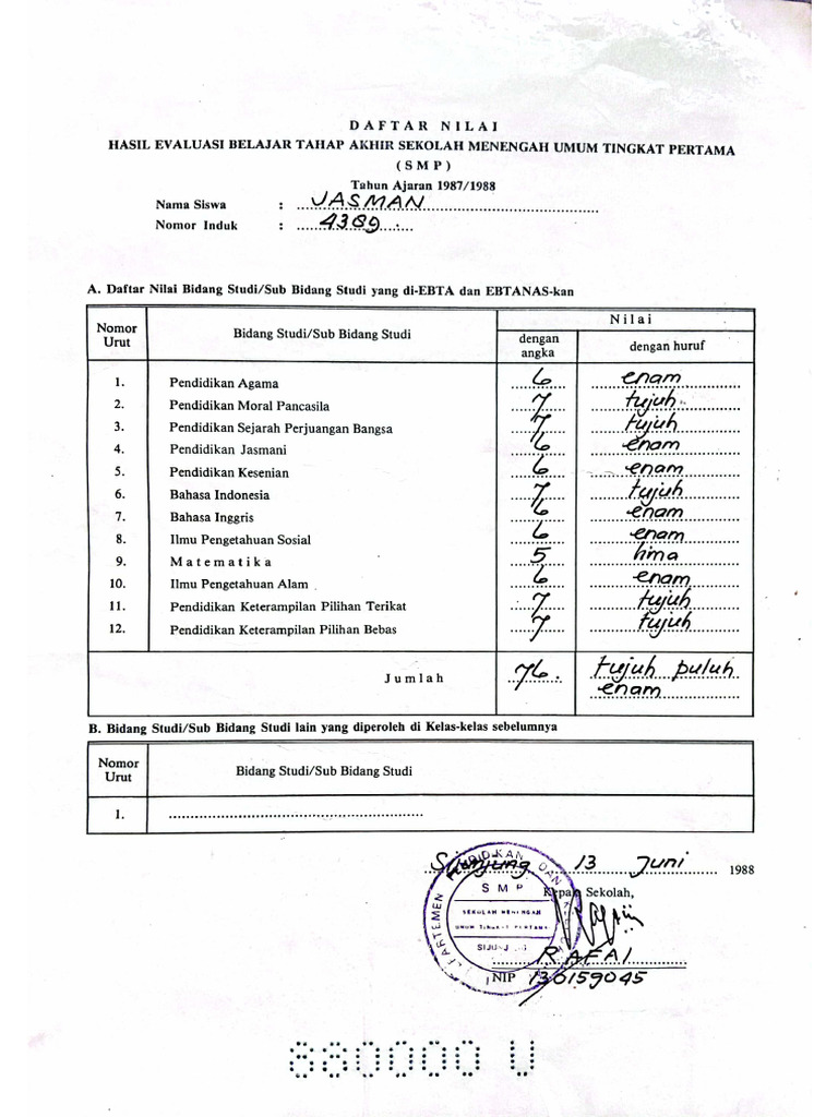 Nilai Ijazah Pakjas | PDF