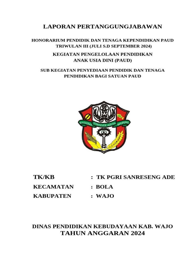 Lampiran 1. Sampul LPJ | PDF | Ilmu Sosial