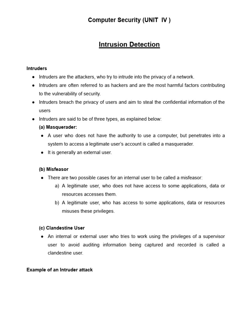 UNIT V - Intrusion Detection and Firewall | PDF | Internet Protocols ...