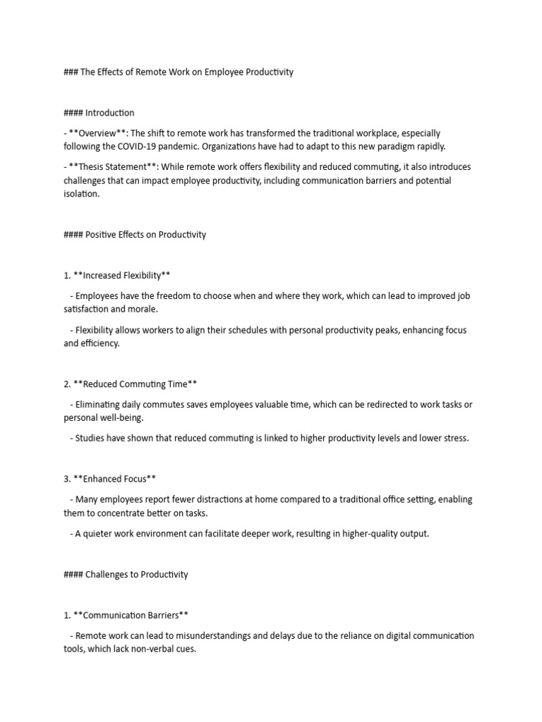 Remote Work's Impact on Productivity | PDF | Social Psychology | Psychology
