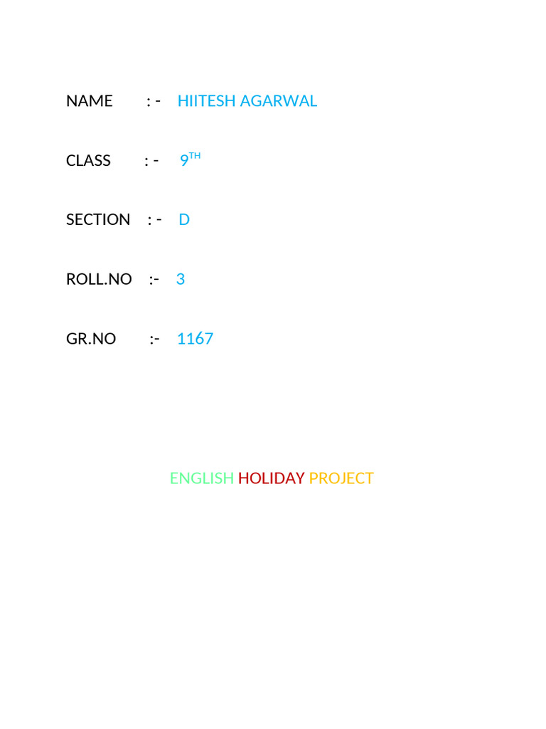 Name: - Class: - Section: - Roll - No:-Gr - No | PDF | Pollution ...