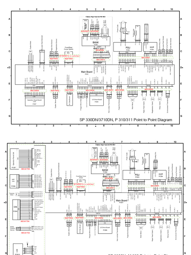 SP 330DN/3710DN Wiring Diagram | PDF