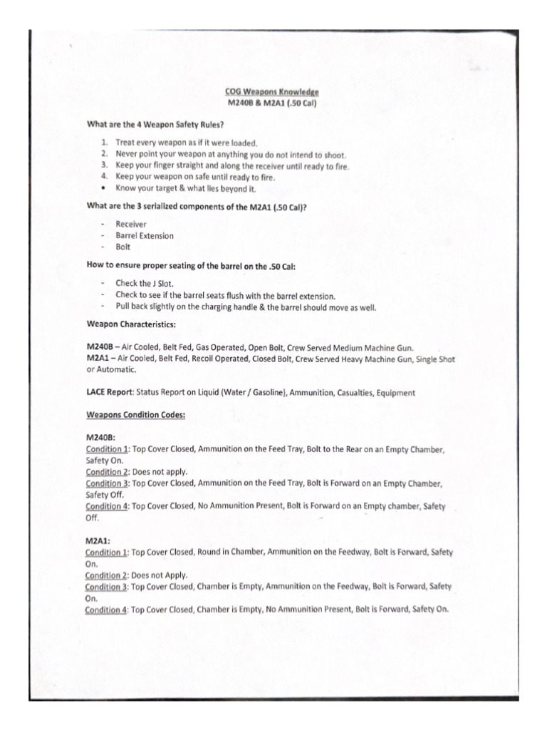 COG Weapons Knowledge | PDF