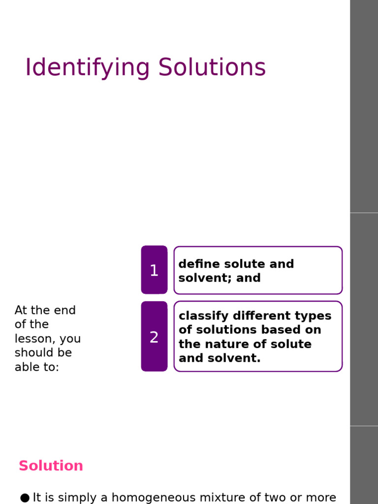 Types and Classification of Solutions | PDF | Water | Solvent