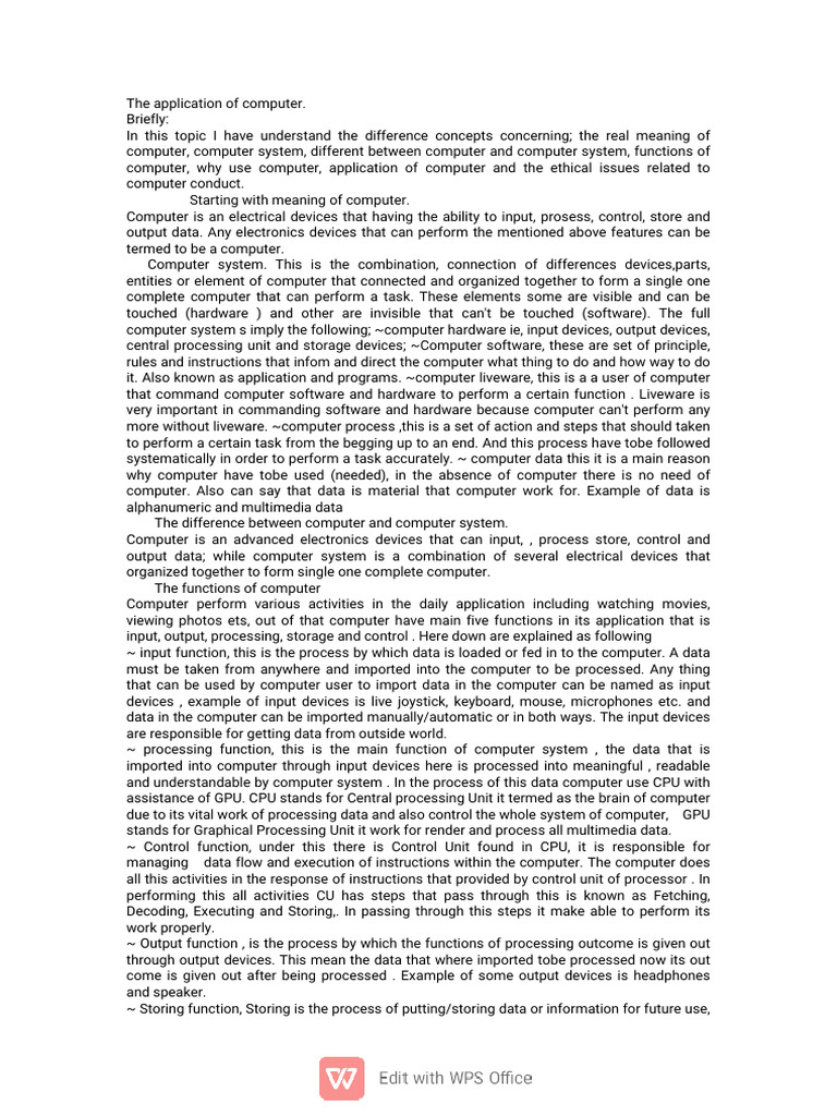 The application-WPS Office | PDF | Input/Output | Computer Hardware