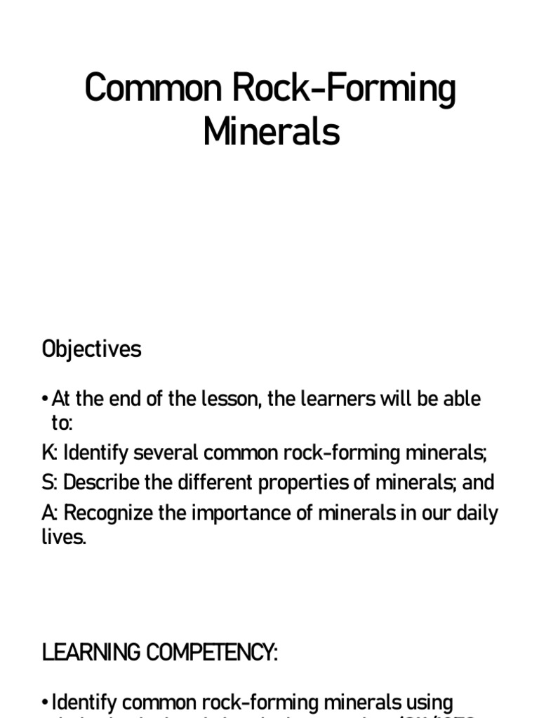 EARTH-SCIENCE-Common-Rock-Forming-Minerals | PDF | Minerals | Quartz EARTH-SCIENCE-Common-Rock-Forming-Minerals | PDF | Minerals | Quartz