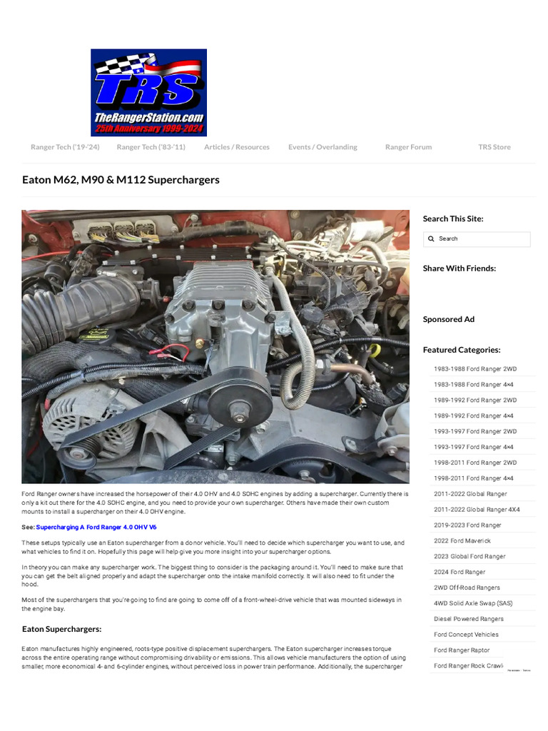 Eaton M62, M90 & M112 Superchargers | PDF | Engines | Engine Technology