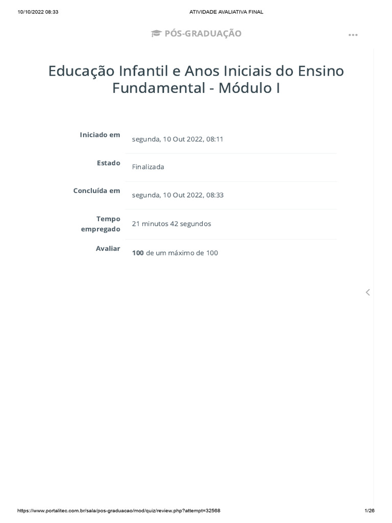 ATIVIDADE AVALIATIVA FINAL | PDF | Pedagogia | Educação à distância ATIVIDADE AVALIATIVA FINAL | PDF | Pedagogia | Educação à distância