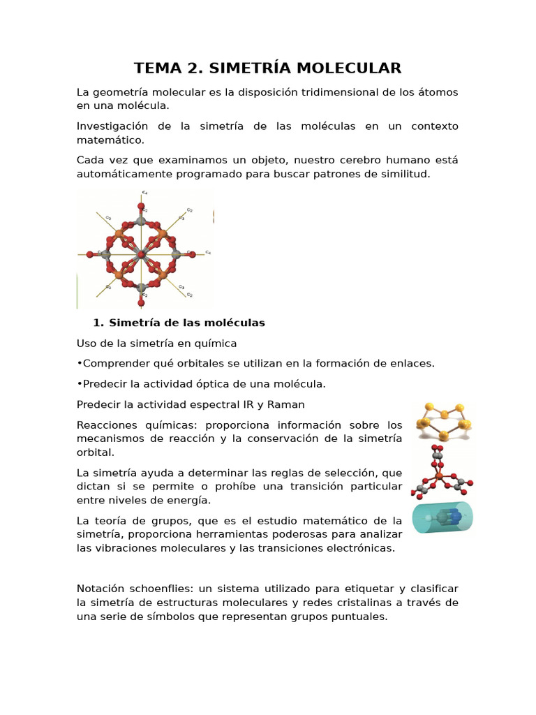 Tema 2 | PDF | Simetría | Moléculas