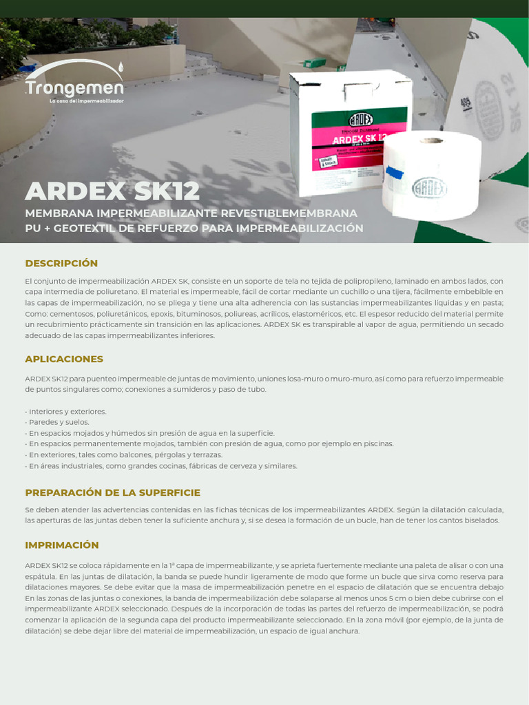 Ardex-SK12 | PDF | Agua | Materiales