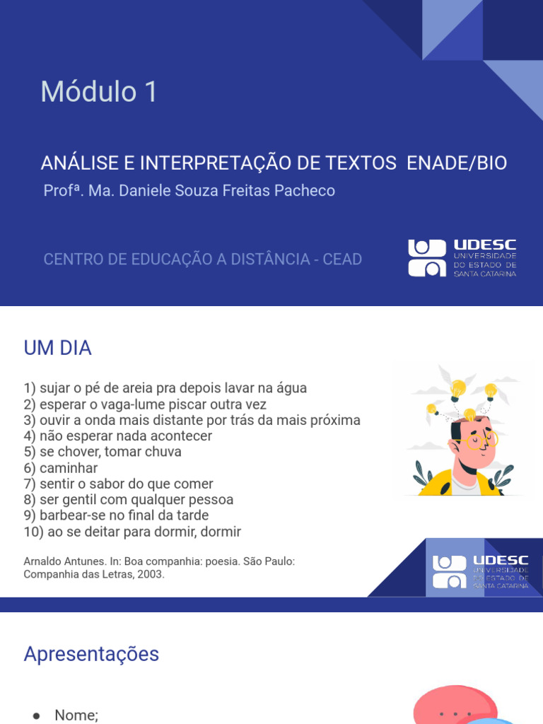 Slide módulo 1 | PDF | Aprendizado | Conhecimento