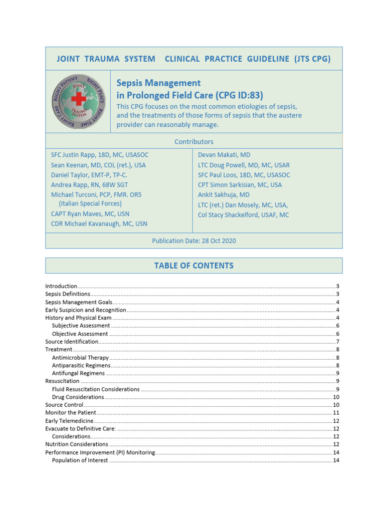 Module 10 Sepsis Management in PFC | PDF | Sepsis | Blood Pressure