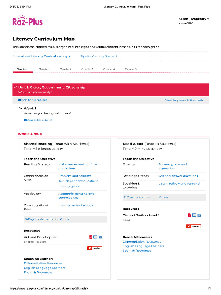 RAZ Plus Unit 1 Week 1 | PDF