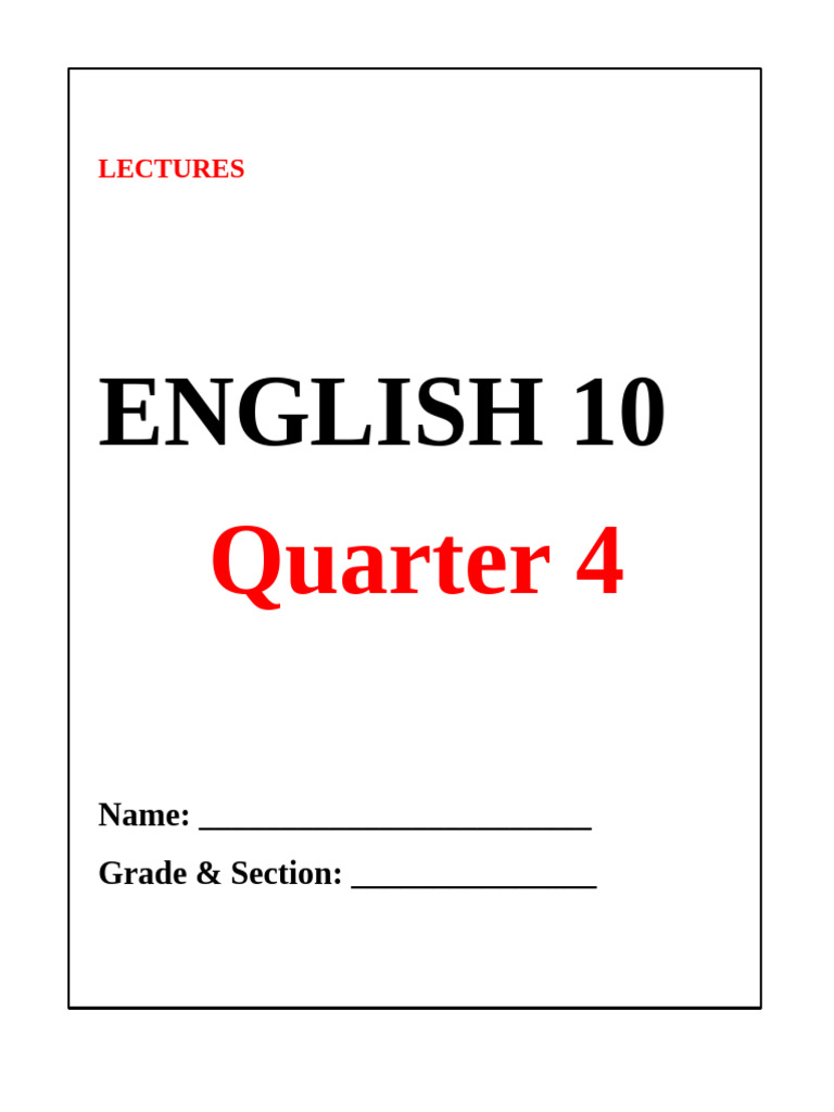 LECTURES-QUARTER-4-MODULE-3 | PDF | Word | Vocabulary