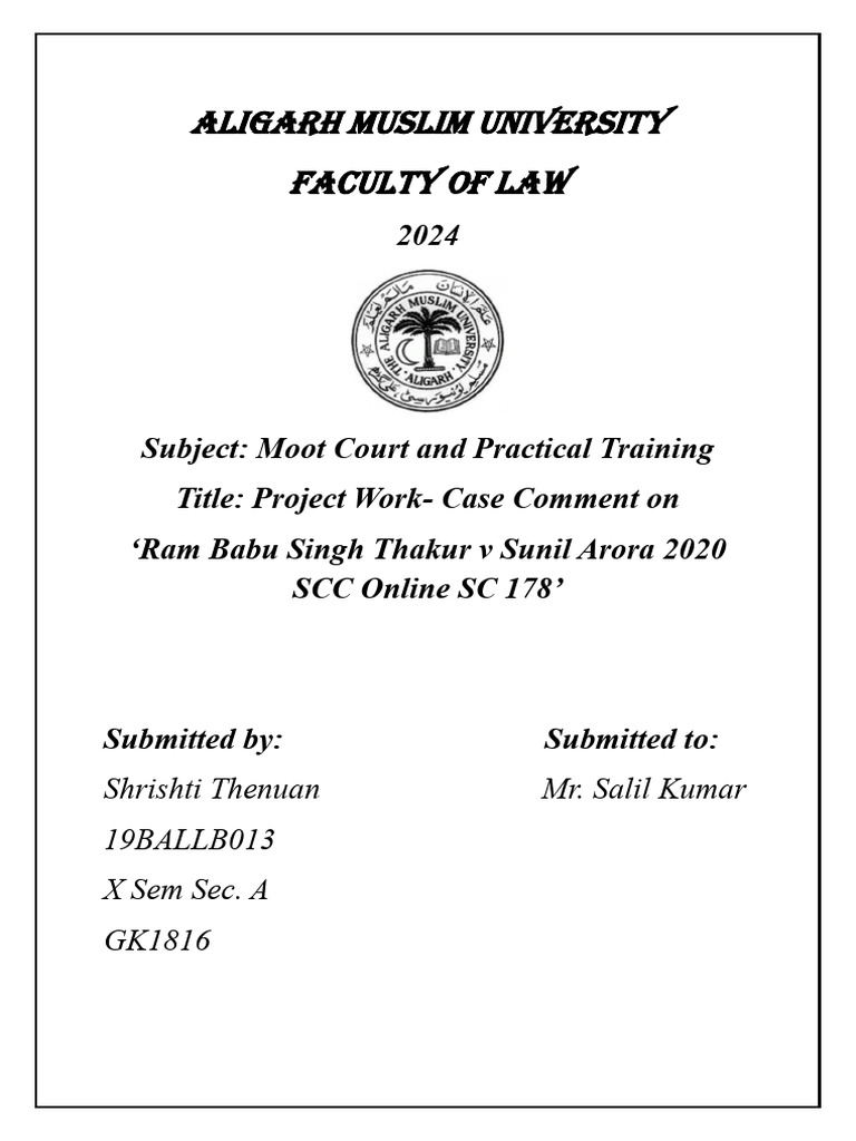 Moot Court Project | PDF | Supreme Court Of India | Supreme Court Of ...