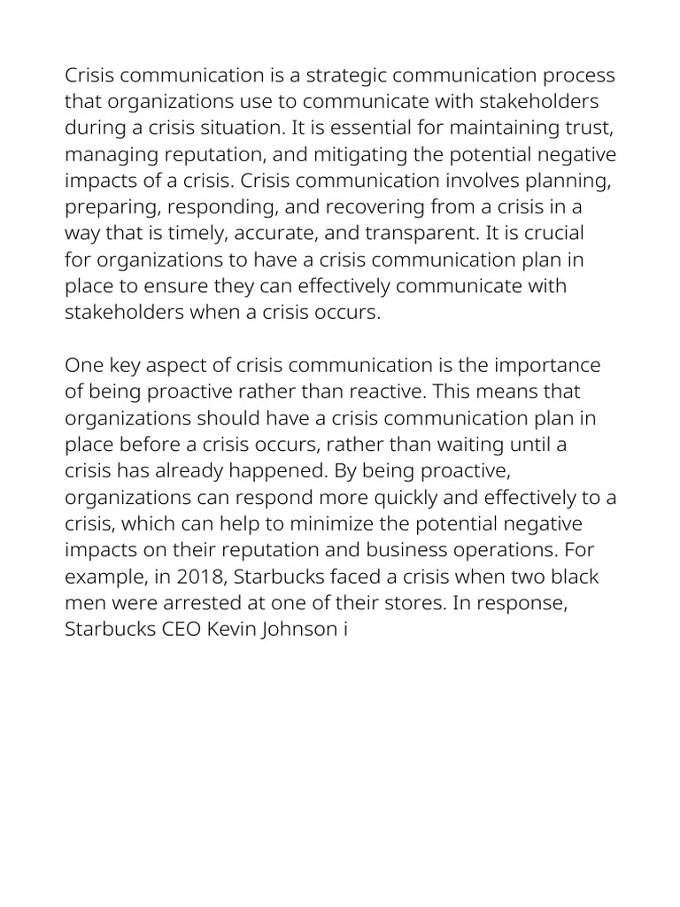 Effective Crisis Communication Strategies | PDF | Social Science