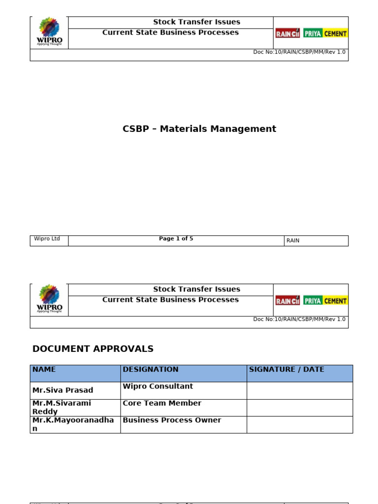 1 RCOL MM CSBP Stock Transfer Issues 10 V1.0 | PDF | Computing ...