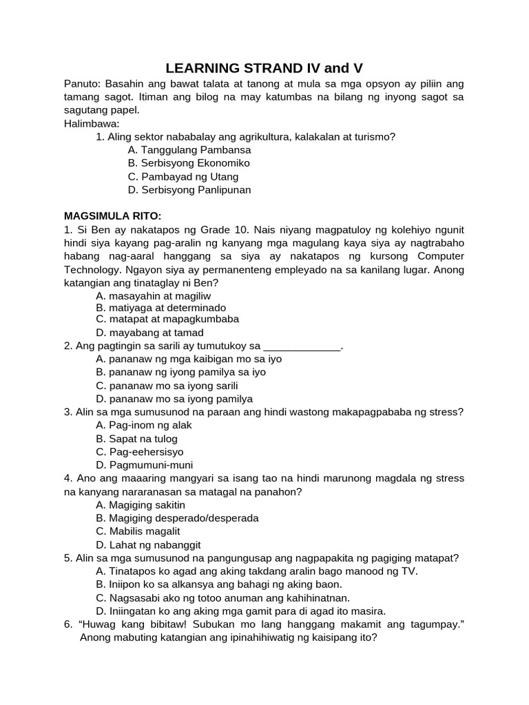 LEARNING-STRAND-IV-and-V | PDF