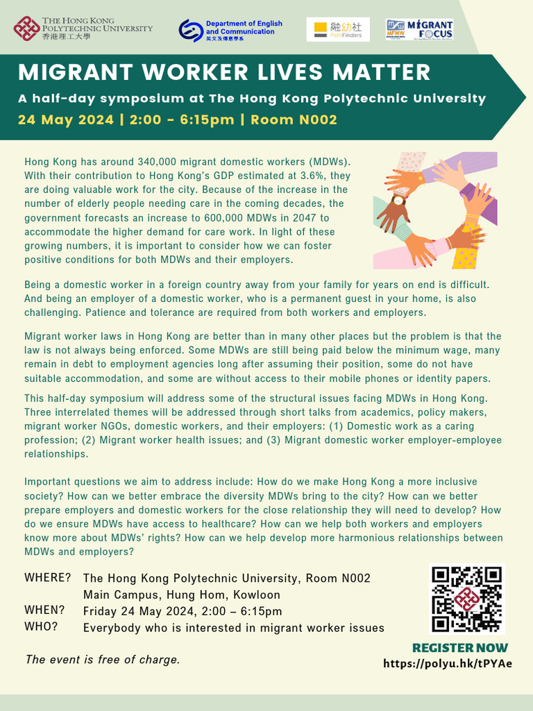 Migrant Worker Lives Matter Symposium Programme Flyer | PDF | Migrant ...