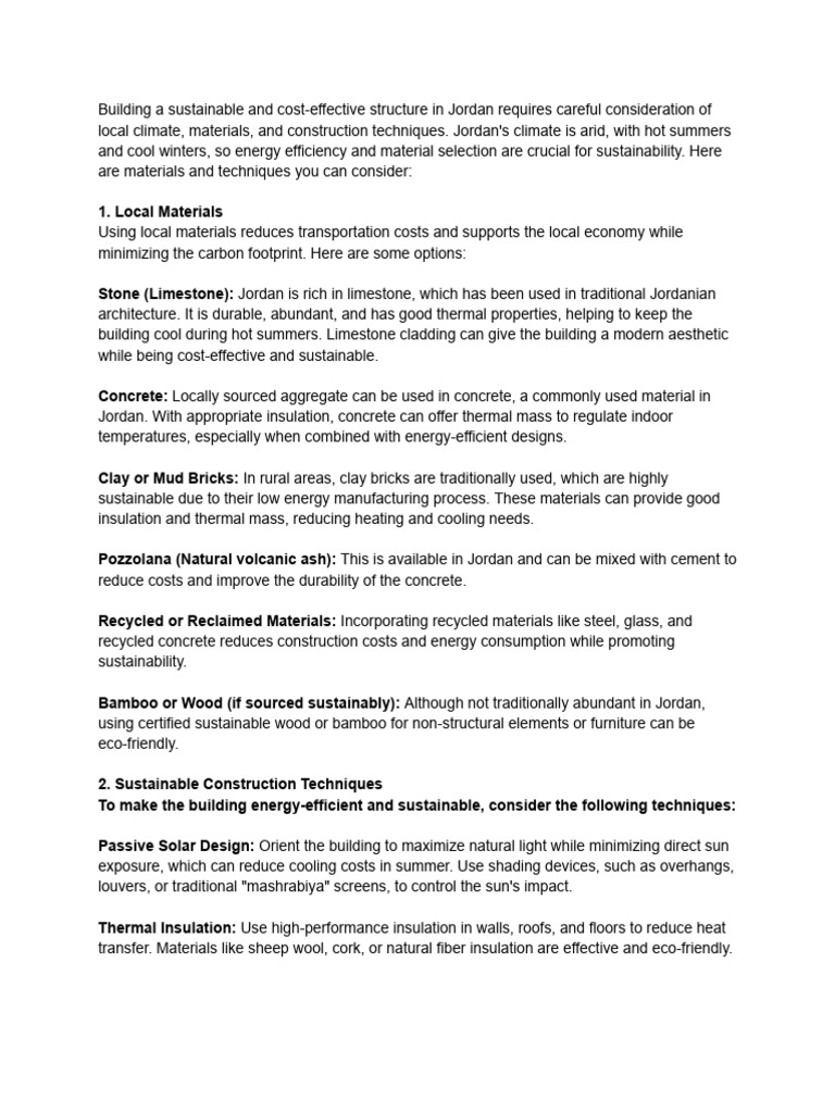 Building A Sustainable and Cost-Effective Structure in Jordan Requires ...