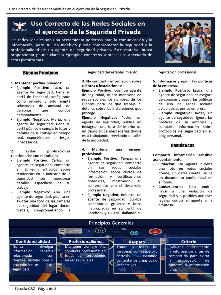 Uso Correcto de Las Redes Sociales en El Ejercicio de La Seguridad Privada | PDF | Servicio de ...