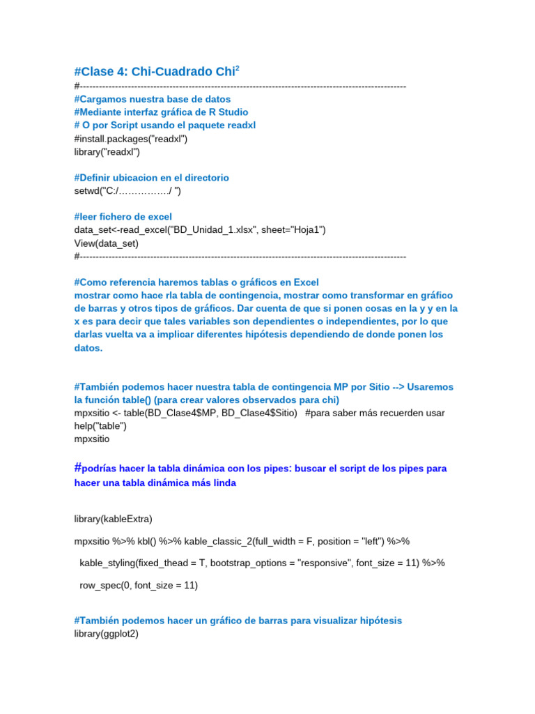 Script - Clase - 4 - 2022 - Significancia Chi2 | PDF | Informática | Software