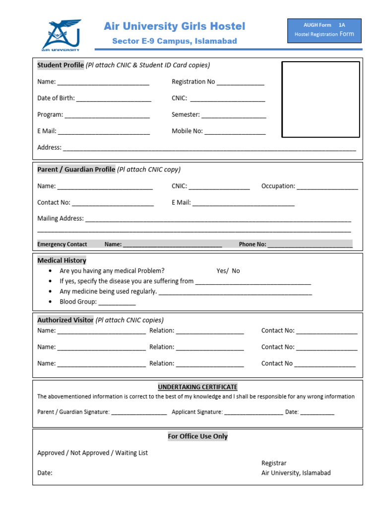 Girls Hostel Form Old121212 | PDF