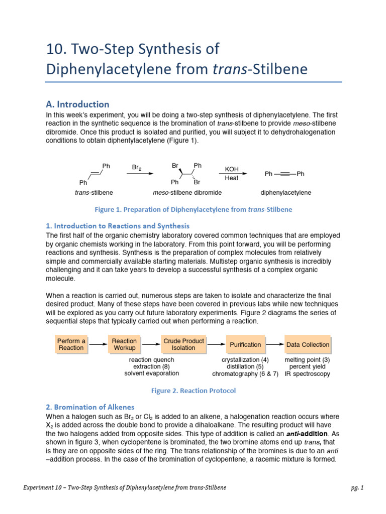 Exp 10 - Diphenylacetylene | PDF | Organic Synthesis | Chirality ...
