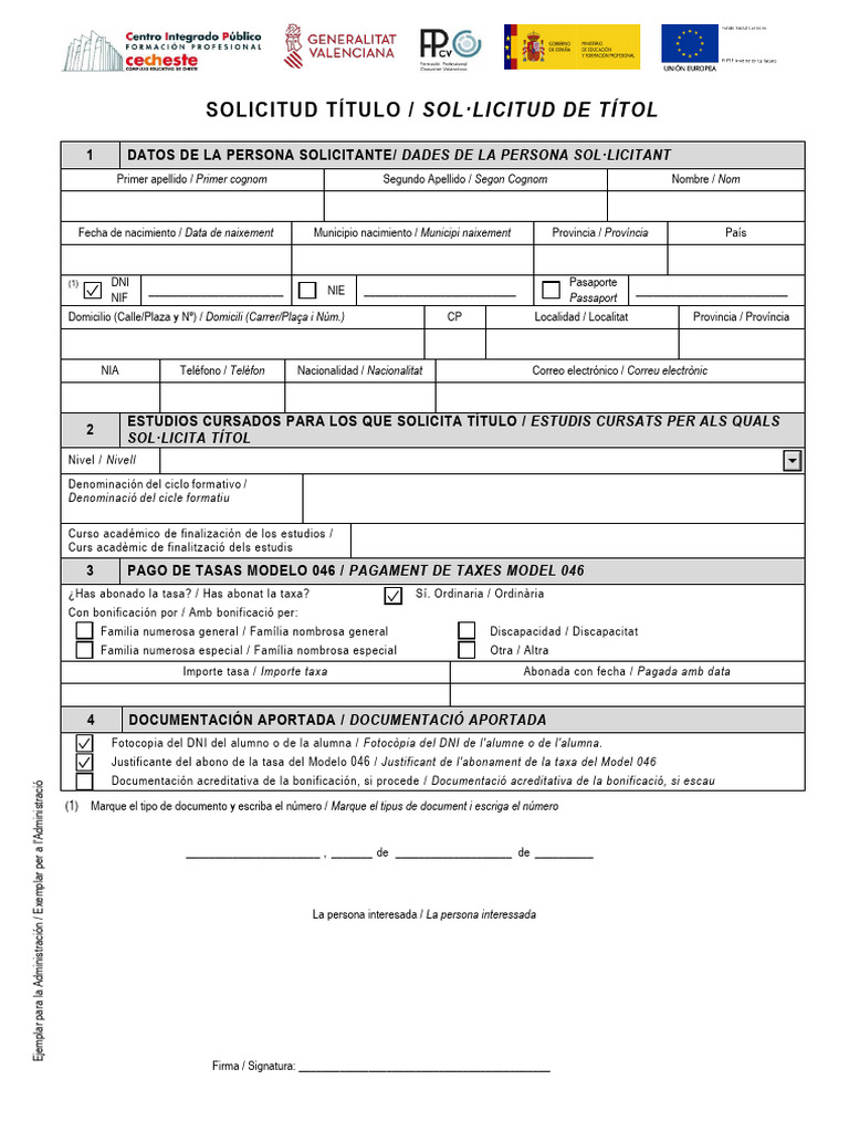 Solicitud Titulo | PDF